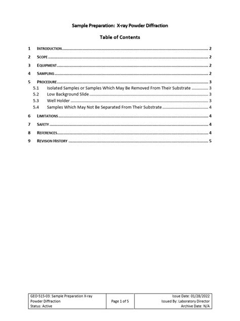 Geo 515 03 Sample Preparation X Ray Powder Diffraction Pdf