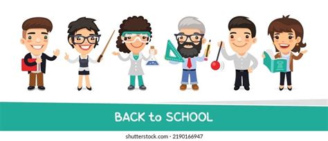 만화 교사 캐릭터 세트 학교 교장 스톡 벡터로열티 프리 2190166947 Shutterstock