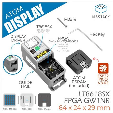 M5stack Atom Hdmi Lcd Display Driver Kit Inclusief M5atom Psram