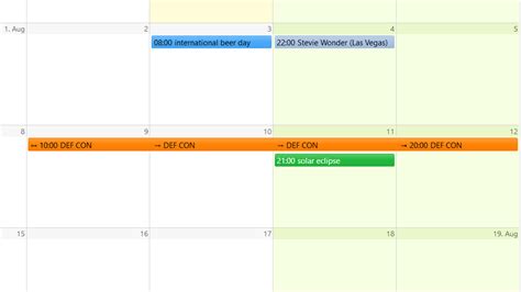 events spanning multiple days add ons for thunderbird