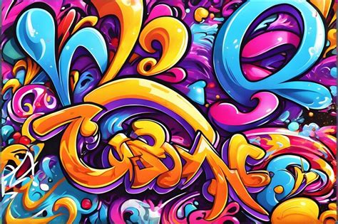 그래피티 배경 그래피티 벽지 그래피티 패턴 스트리트 아트 배경 그래피티 아트 그래피티 디자인 그래피티 페인트 Ai 생성 프리미엄 사진