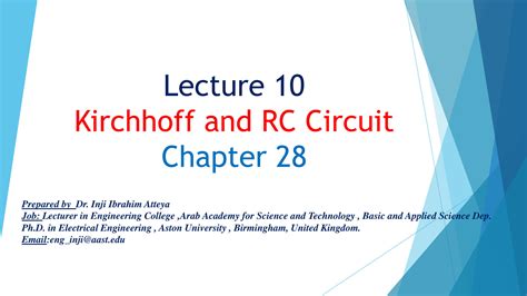 SOLUTION Lecture 11 Kirchhoff And Rc Circuit Revision For Exams Studypool