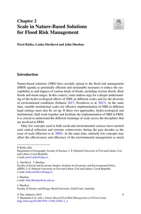 PDF Scale In Nature Based Solutions For Flood Risk Management