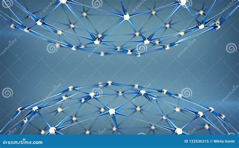 Plexus Network Structure With Glowing Nodes 3d Rendering Stock Image 122536315