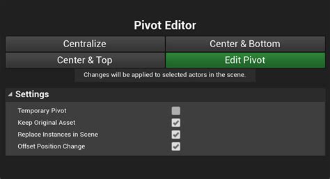 Pivot Editor Tool In Blueprints UE Marketplace