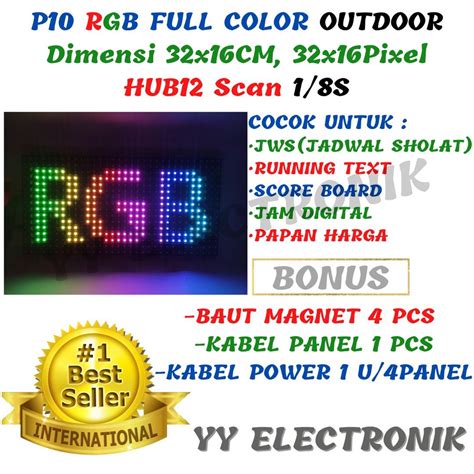 Jual Panel Modul Led P10 Rgb Fulloutdoor Scan 18 Full Color Smd G