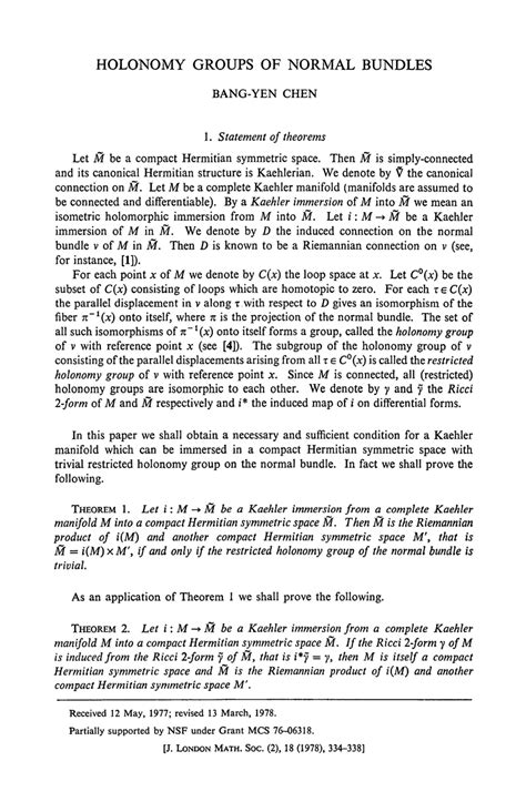 pdf holonomy groups of normal bundles