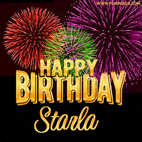 Vibrant Fireworks Happy Birthday Starla Name  Download On