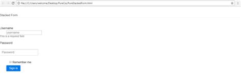 Pure Css Stacked Form I2tutorials