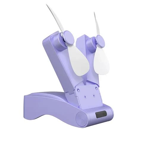 휴대용 허리밴드 선풍기 더블 헤드 접이식 전기 미니 핸드헬드 냉각 경량 Usb 충전 3 단 티몬