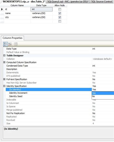 Create Table Using Enterprise Manager In SQL Server