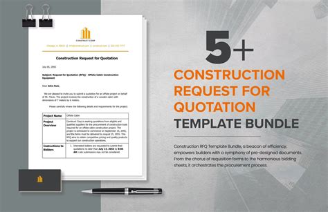Construction Material Quotation Template Download Now