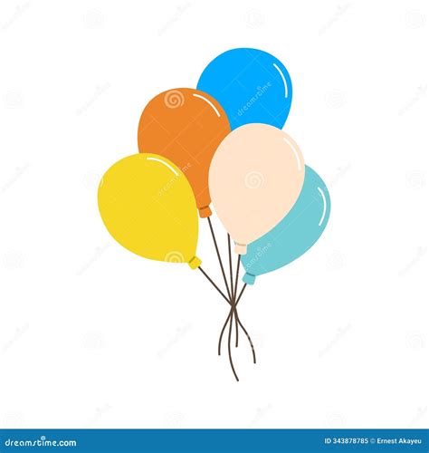 Air Balloons Bunch Floating Baloons Tied With String Festive Decoration For Birthday
