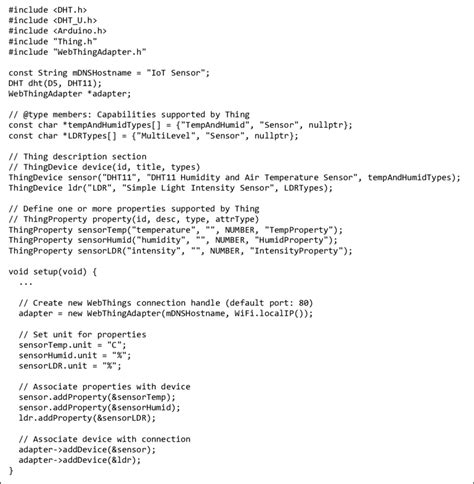 Gambar 3 Potongan Kode Program Memakai Library Webthings Download