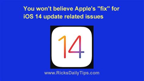 You Wont Believe Apple S Fix For IOS 14 Update Related Issues