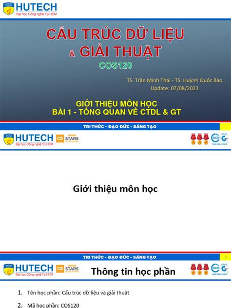 Bài 1 Tổng Quan Về Ctdl And Gt2023 Pdf