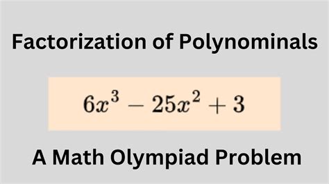 A Nice Math Problem Polynomial Factorization Olympiad YouTube