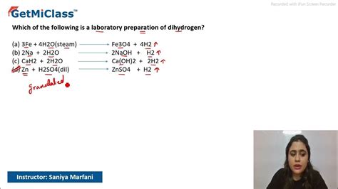 Fet Miclass Dihydrogen Lab Prep Jee 11th Chemistry Hydrogen Youtube