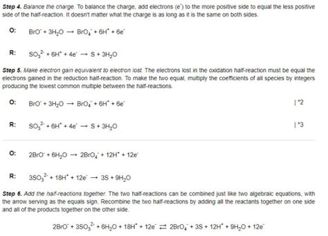 Balance The Following Oxidation Reduction Reaction By Thehalf Reaction