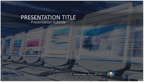 Free Computer Desk Powerpoint Template 3723 Sagefox Powerpoint