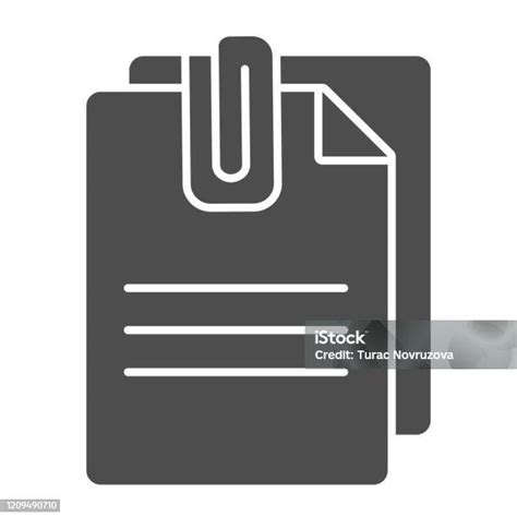 첨부된 문서 솔리드 아이콘입니다 흰색으로 분리된 클립 벡터 그림이 있는 용지입니다 시트 문말 스타일 디자인 웹 및 응용 프로그램을 위해 설계 Eps 10 0명에 대한 스톡