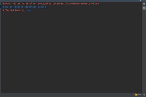 error failed to resolve chat chat window android v2 0