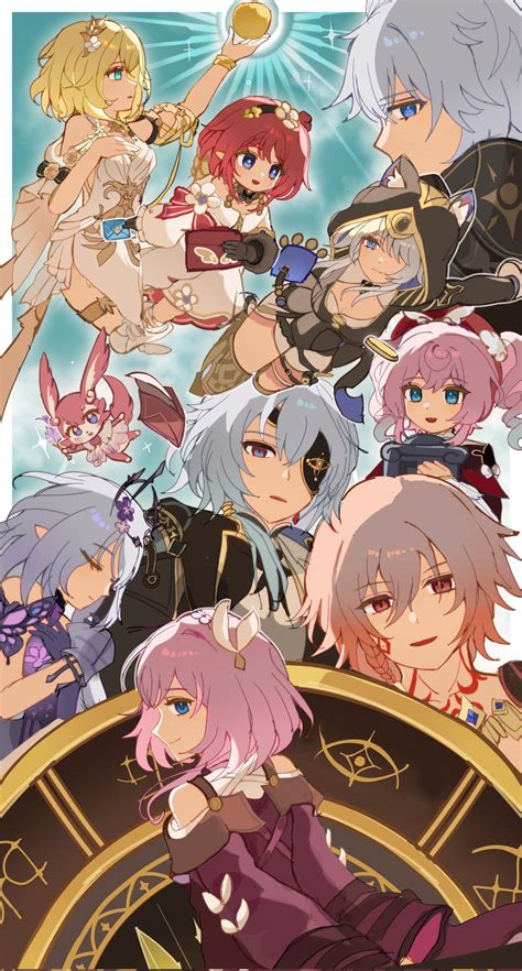 Phainon Aglaea Mydei Anaxa Cyrene And More Honkai And More Drawn By Ko Assd