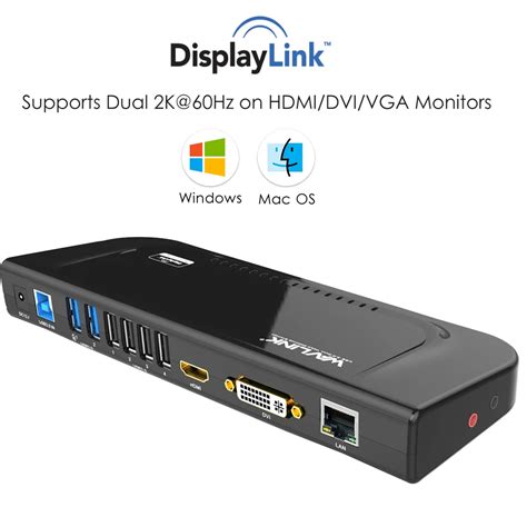 New Wavlink Dual Display Usb 3 0 Universal Docking Station Gigabit Ethernet Docking With HDMI