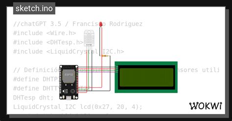 Esp32 Dht22 Led 20x4 I2c Sensor Temperatura En Lcd Copy Wokwi