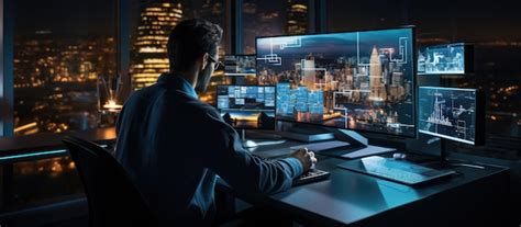 Premium Photo Businessman Software Developer Engineer Programmer On
