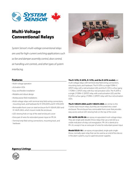 Data Sheet System Sensor Canada Data Sheet System Sensor Canada