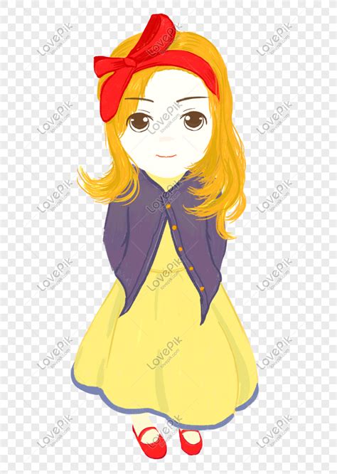 평면 그림 금발의 소녀 Png Png 일러스트 무료 다운로드 Lovepik