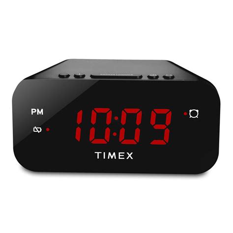 Timex Alarm Clock With Large Display Includes 120v Power Adapter Bl