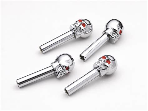 Mr Gasket 6880g Chrome Skull Door Lock Knobs Thmotorsports