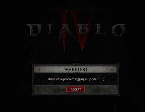 Diablo 4 How To Fix Diablo 4 Error Code 1910 There Was A Problem Logging In