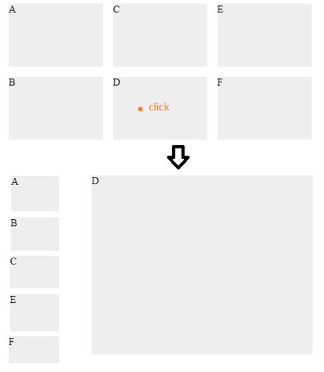 Javascript Movement Of Tiles Between Mosaic Of Tiles And One Tile