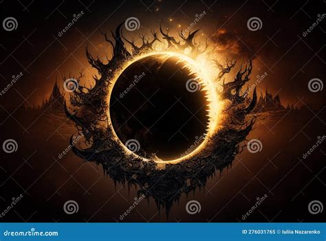 Unusual Solar Eclipse Generating Ai Stock Illustration Illustration