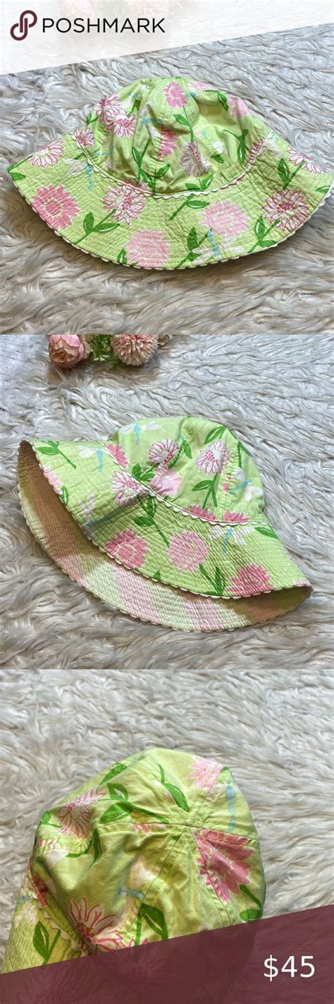 Vintage Vtg Lilly Pulitzer Green Flower Bucket Hat Flower Bucket Hat
