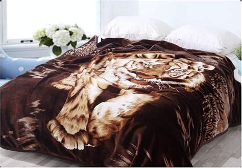 Tiger Animal Print Blanket 53 Lbs Warm Plush Heavy