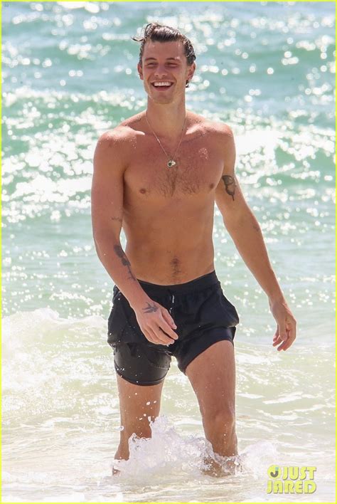 Full Sized Photo Of Shawn Mendes Shirtless Beach Photos On Birthday 09