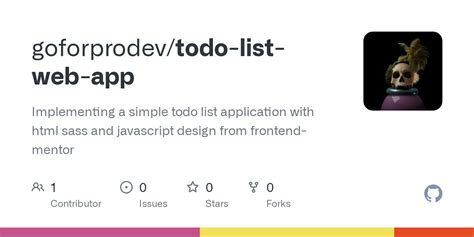 GitHub Goforprodev Todo List Web App Implementing A Simple Todo List Application With Html