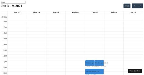 Fullcalendar React Forked Codesandbox