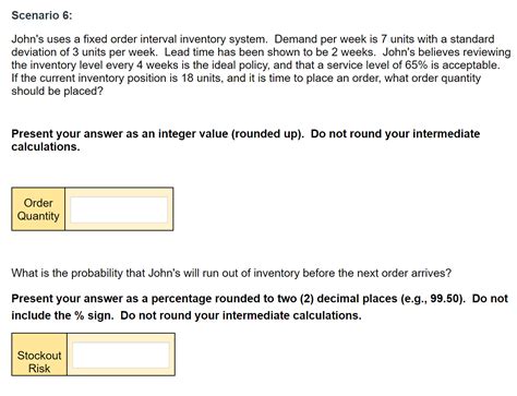 Solved Im Having Trouble Calculating The Order Quantity And
