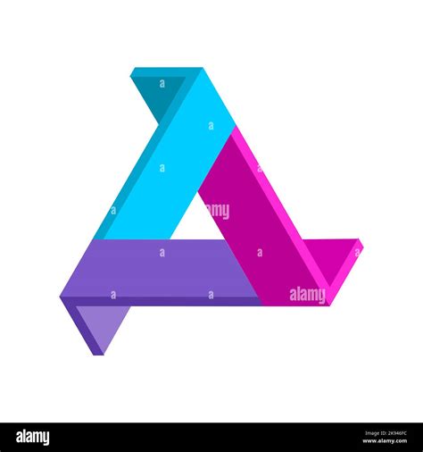 Colorful Letter A Logo Template Impossible Geometric Shape 3D