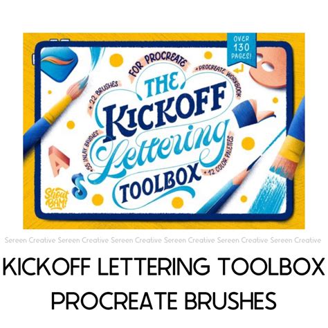 P154 The Kickoff Lettering Toolbox For Procreate Pencils Brush Pens