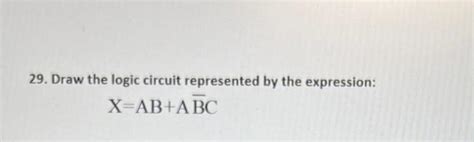 Solved 29 Draw The Logic Circuit Represented By The