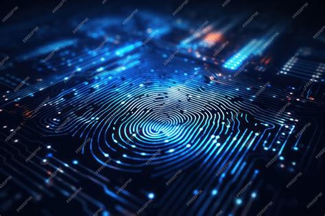 Premium Ai Image Cropped Image Of Fingerprint With Binary Code Pattern Overlay Technical