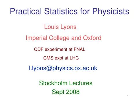 Ppt Practical Statistics For Physicists Powerpoint Presentation Free Download Id5712092