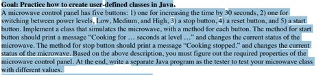 Solved Goal Practice How To Create User Defined Classes In