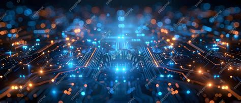 Abstract Blue Circuit Board Background For Cyber Security And Future Technology Concept Concept